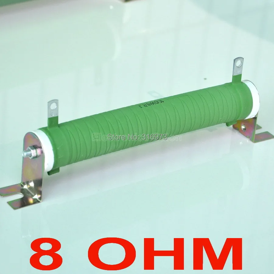 8 ohm 100 Watts Non-inductive Wirewound Coated Ceramic Tube Resistor ...