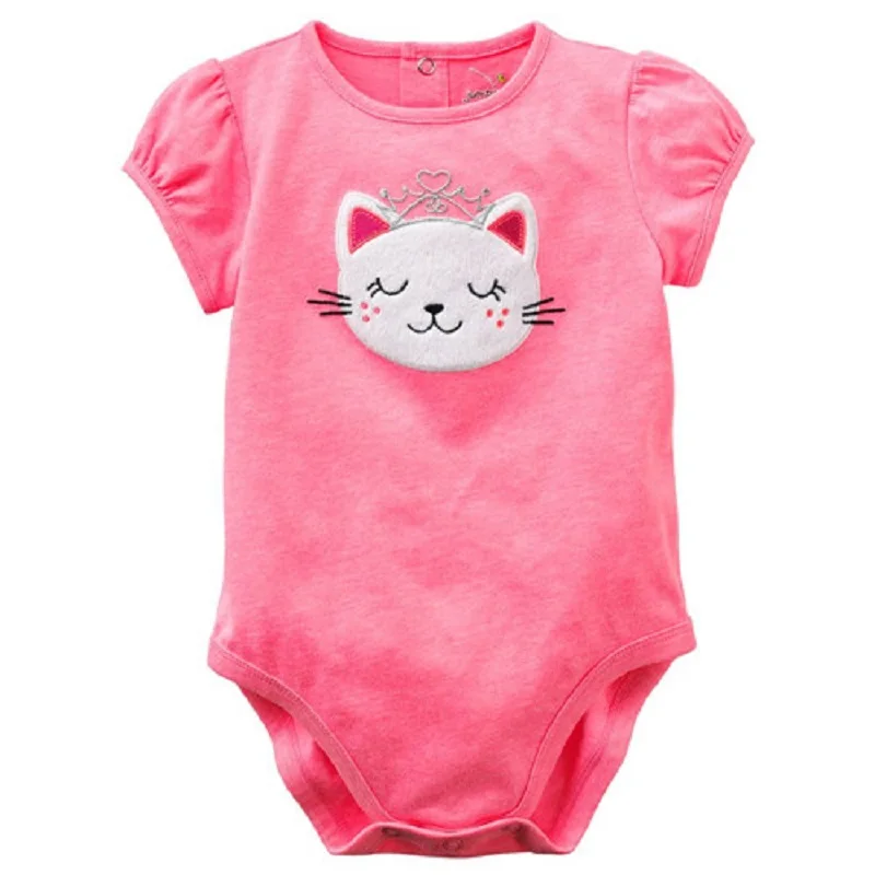 Pink Cat Baby Girls Clothes Babies Jumpsuits Bebe Bodysuits One Piece ...