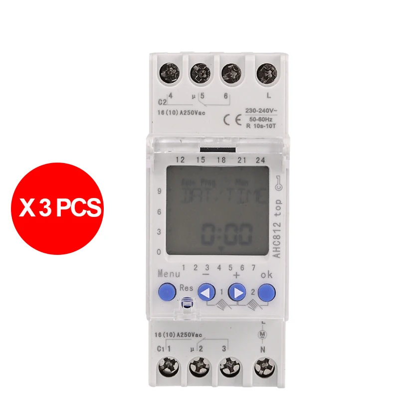 2 Channel 7 Days Programmable Digital Time Switch 220V Timer Relay ...
