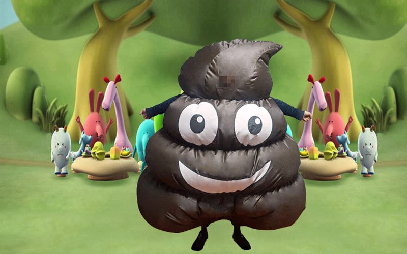 Inflatable Emoji Poop Pile Costume Adult Halloween Shit Stool Feces ...