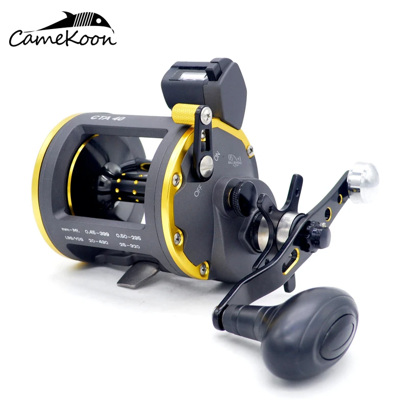 Camekoon Level Wind Trolling Reel With Line Counter 6+1 Bearings Max ...