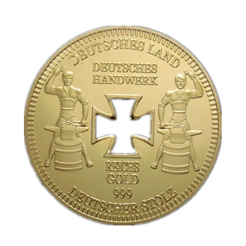 Deutsche Hollow Cross Souvenir Coin Berlin 1889 ReichsBank Metal Gold ...