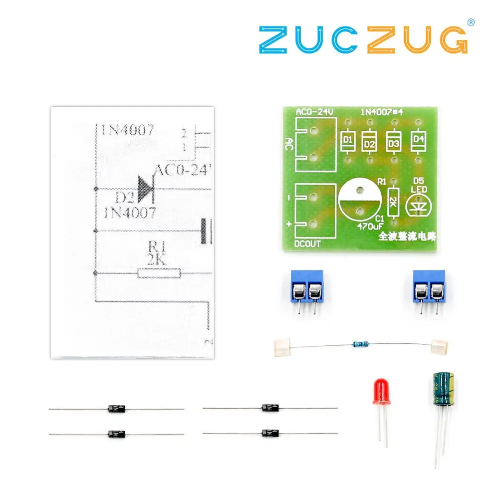 AC to DC 1N4007 Bridge Rectifier Converter Full Wave Rectifier Diy Kit ...