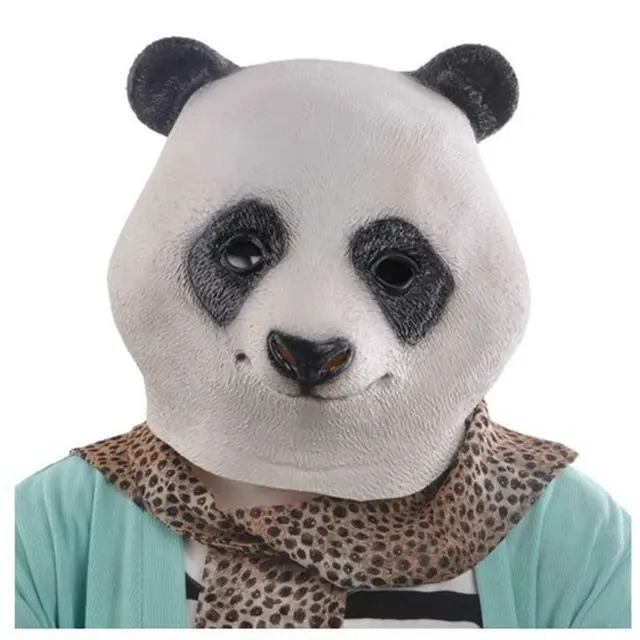 Cute Panda Head Latex Mask Chinese Giant Panda Rubber Animal Masks ...