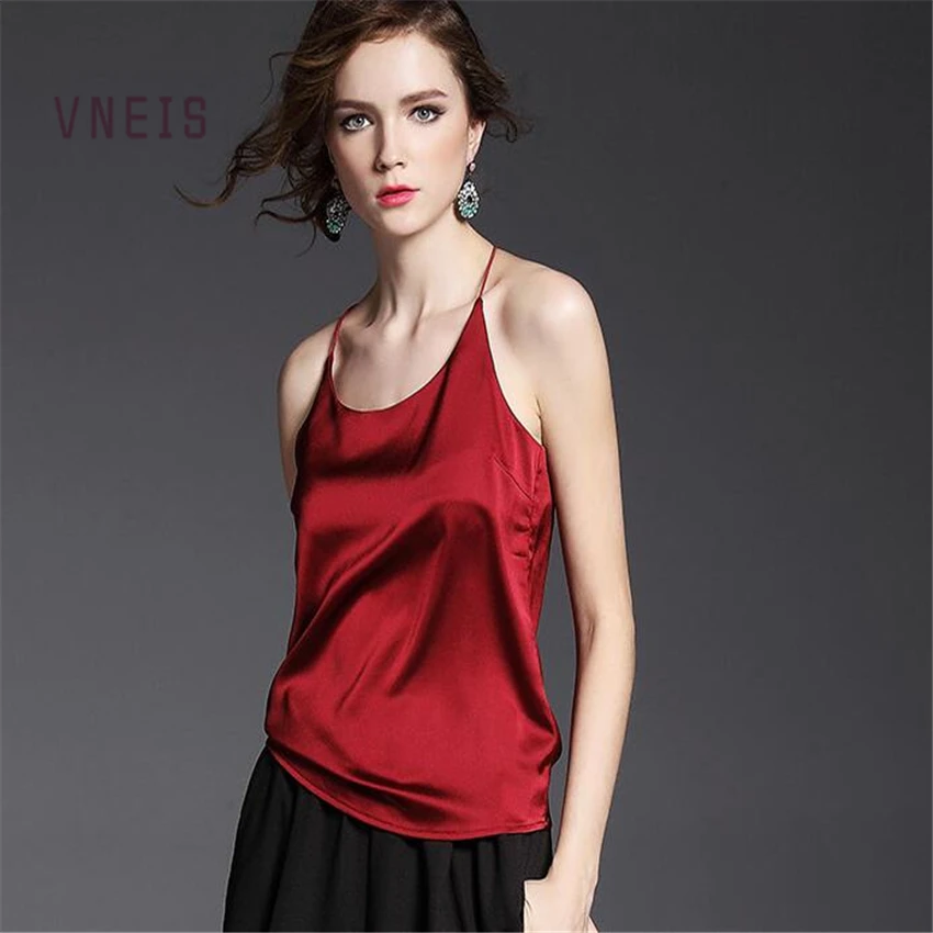 Vneis 2017 Summer Women Camis Silk Halter Top Women Camisole Style Sexy