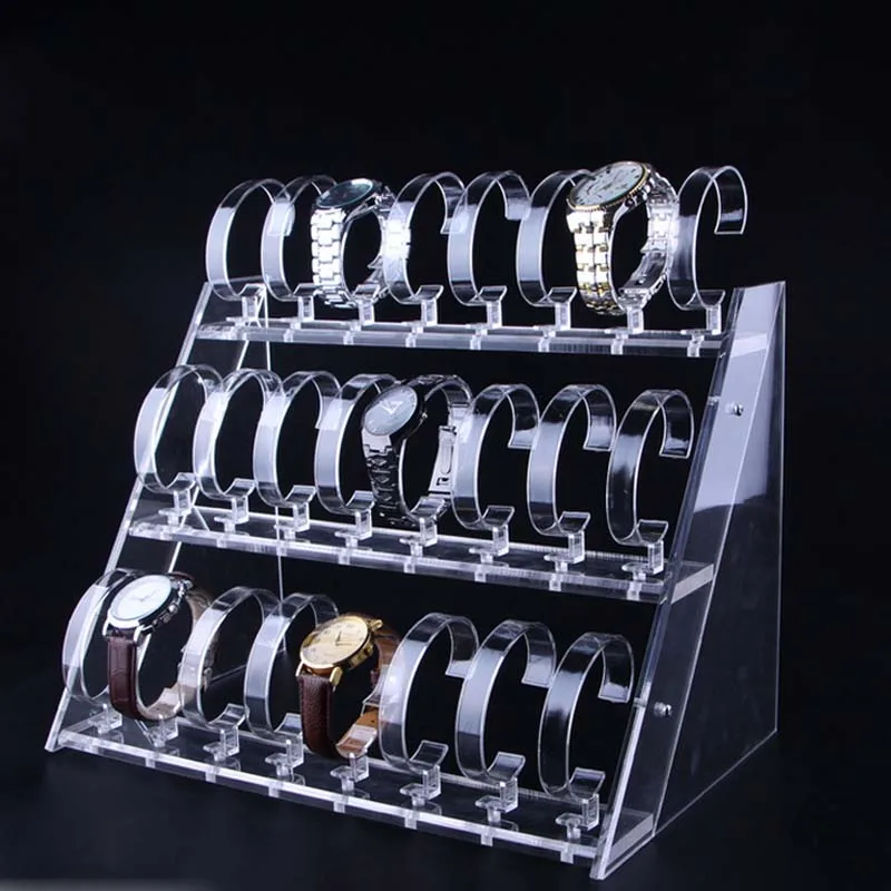 Superior 3 Layer Acrylic Watch Display Stand Watch Showing Shelf 24 ...