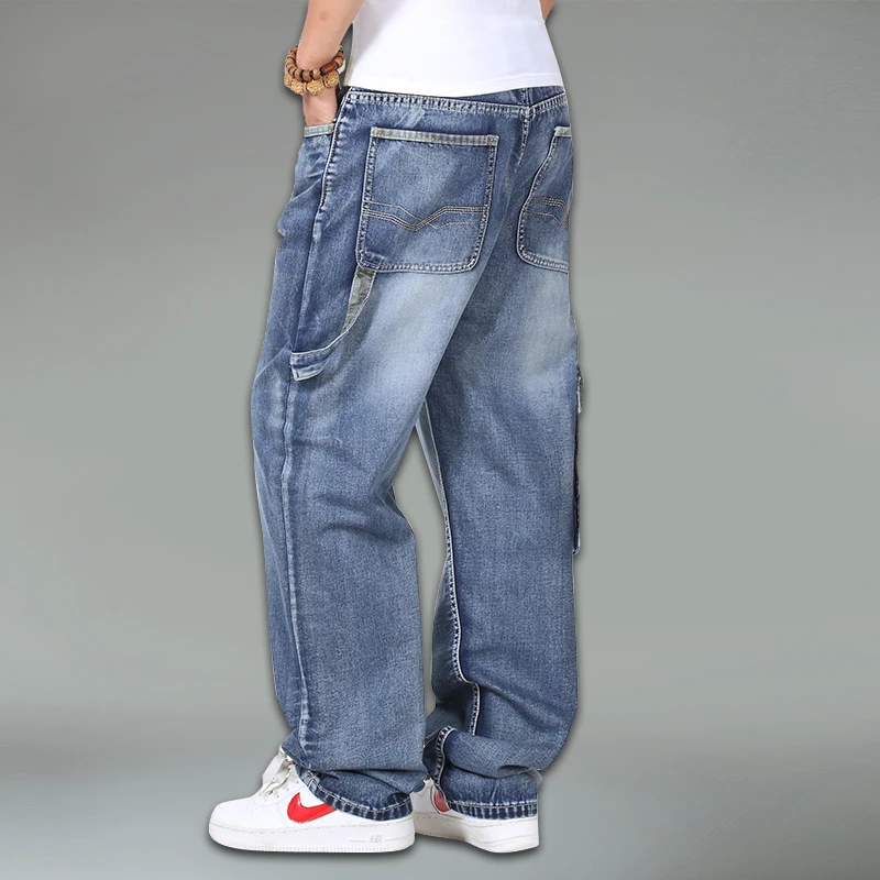 Men Fashion Hip Hop Jeans Cotton Loose Men Jeans High Quality Large ...