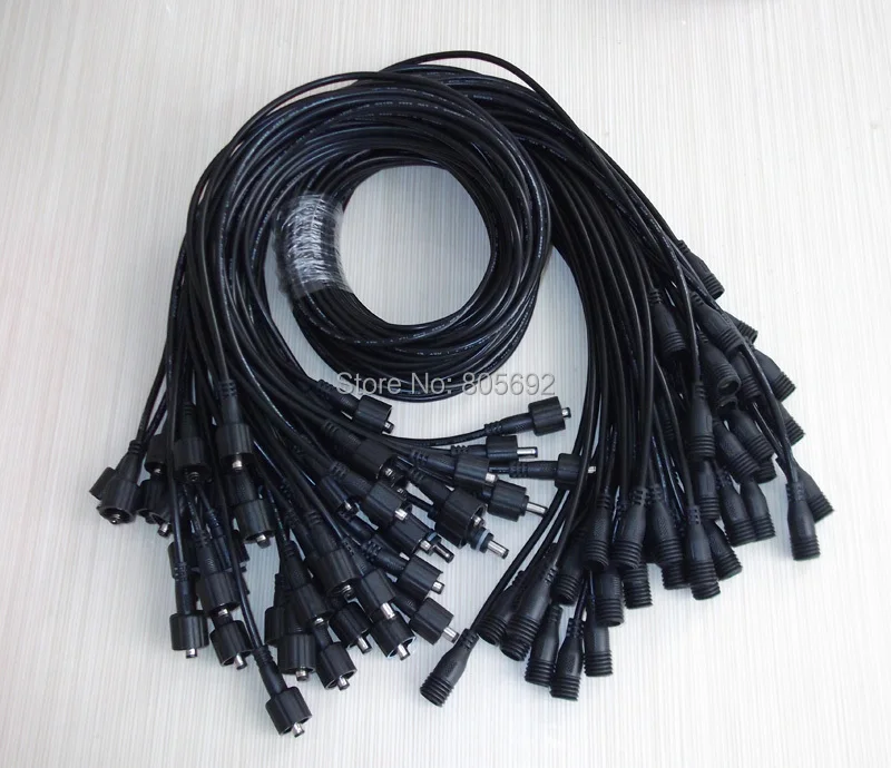 100cm Black Male To Female Waterproof Cable LED Strip DC Power Water ...