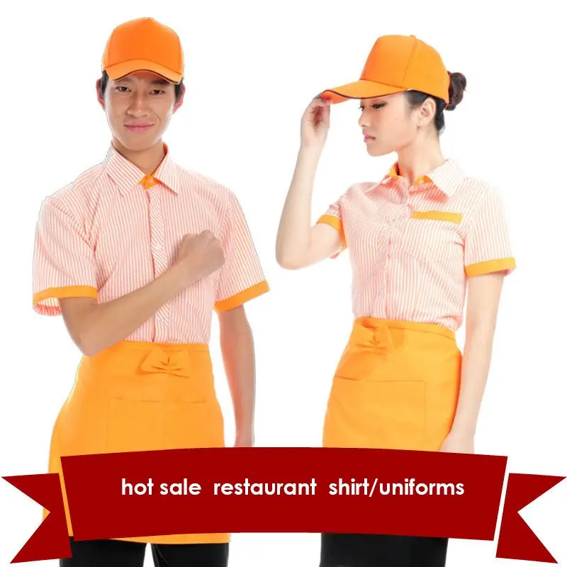 2013 new design summer short sleeve cotton hotel/restaurant waiter ...