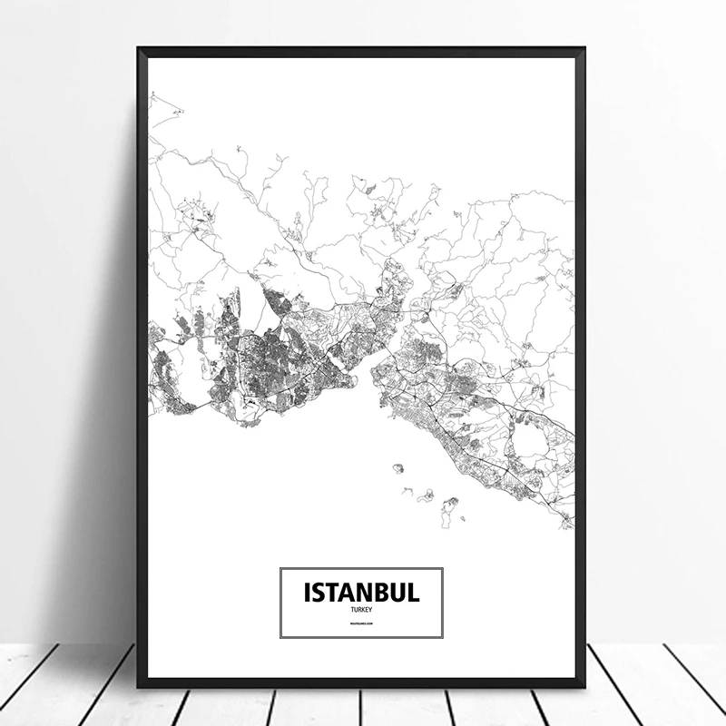 Wall Decor Printable Poster City Map Png Jpg Turkey Map Wall Art ...