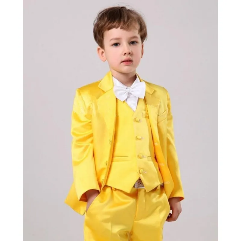 Yellow 3 Pieces Set Boys Suits For Wedding Prom Boy Suits Formal ...