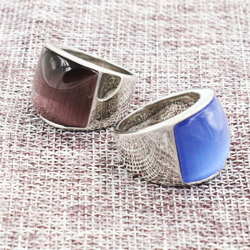 Anillos de piedra de acero inoxidable 361L para hombre y mujer, joyería ...