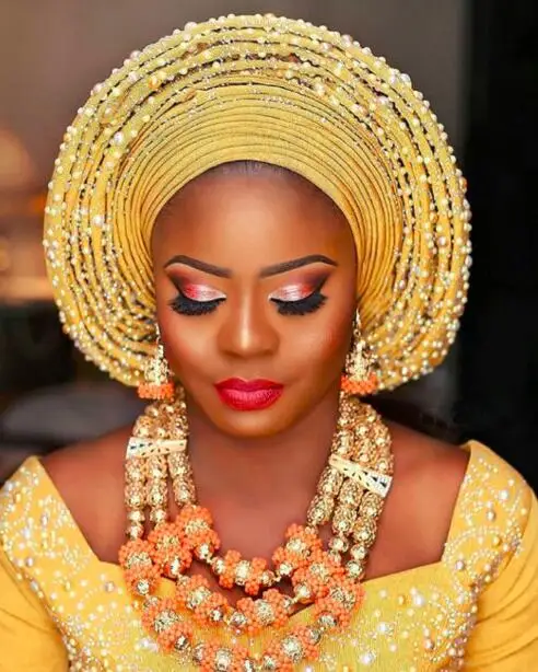 Luxurious African Gold Bridal Jewelry Sets Necklace Set Nigerian ...
