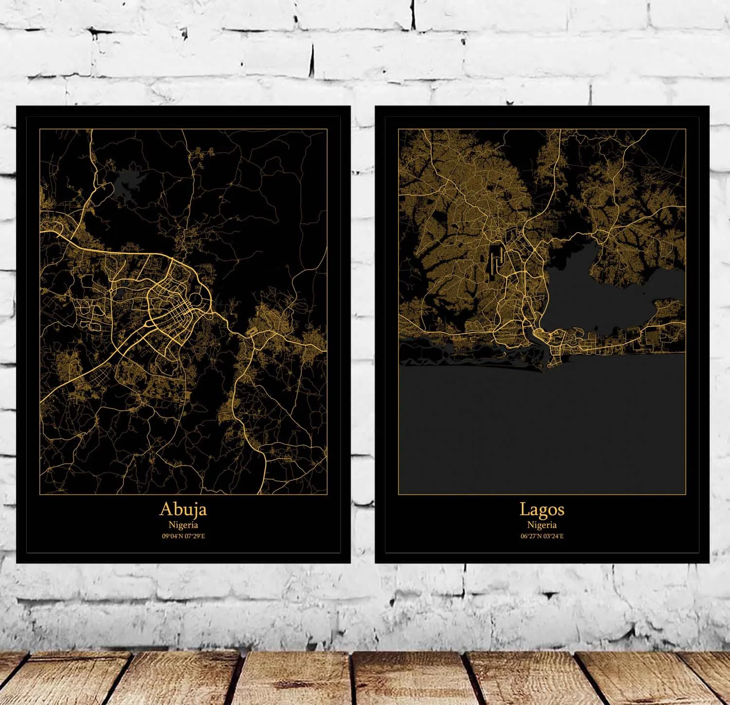 Abuja Lagos Nigeria Map Poster|Painting & Calligraphy| - AliExpress