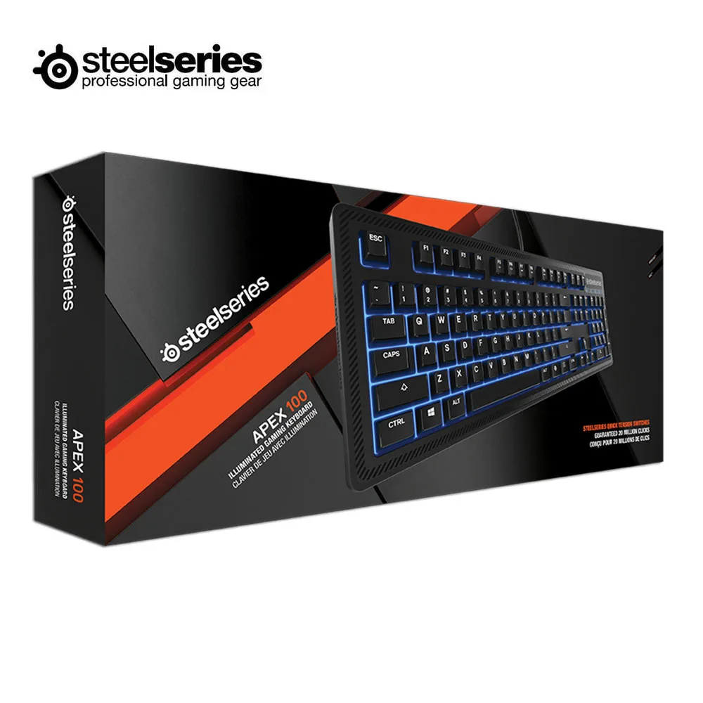 Steelseries apex 100 백라이트 안티 고 스팅 멤브레인 게이밍 키보드 24 keysight 블루 led 지원 공식 ...
