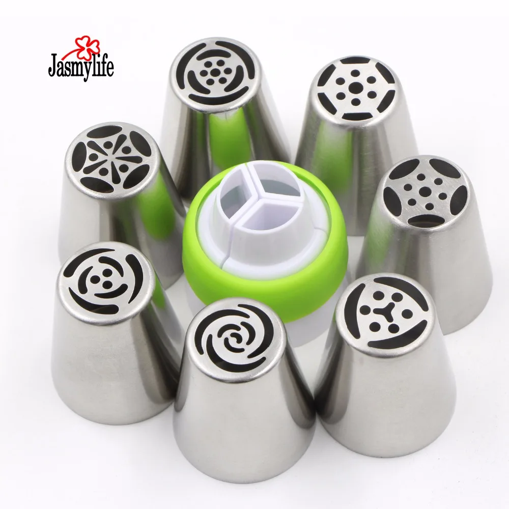 8pcs Russian Icing Piping Tubes Collection Making kit Pastry Tips Set ...