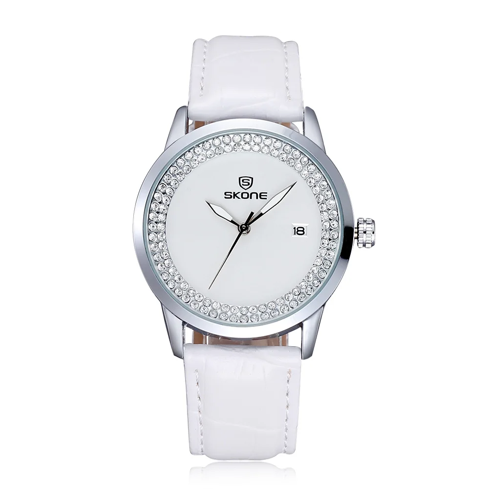 Skone Diamond Simple Fashion Women Watches Saat Quartz Shockproof Watch ...