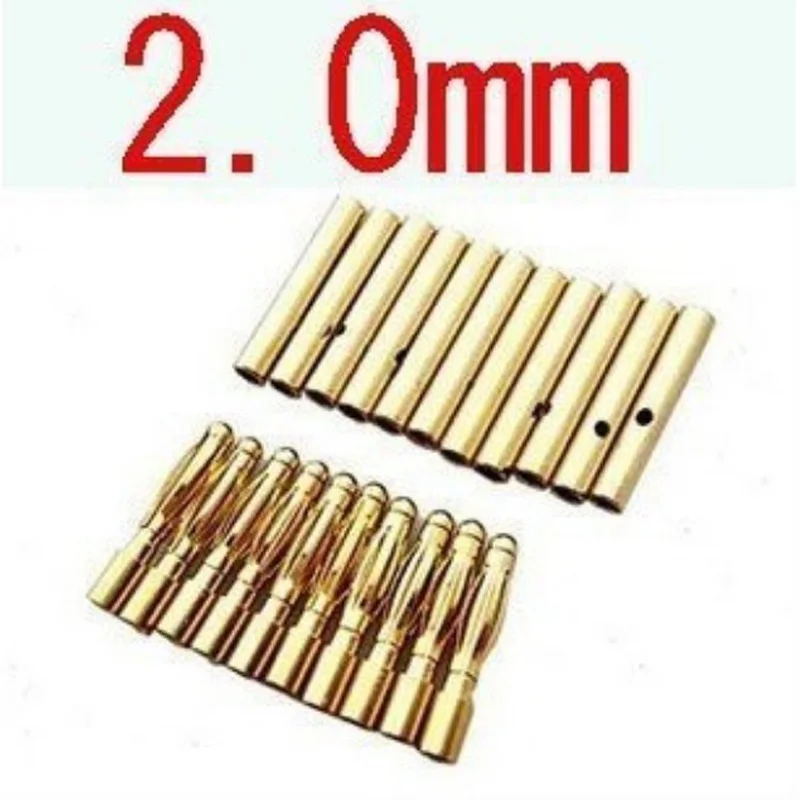 Wholesale 20 Pairs 2.0MM 2MM Gold Bullet Banana Connector Plug Banana ...