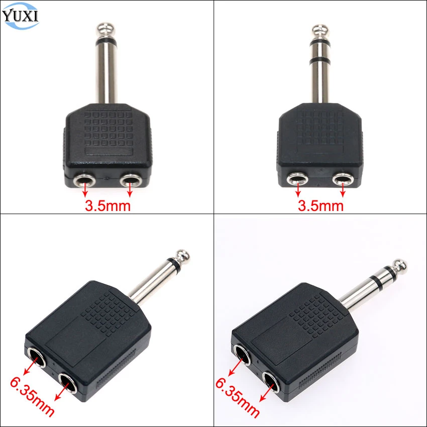 1/4" Mono / Stereo Audio Jack Plug Adapter Male To Female 3.5mm / 6 ...