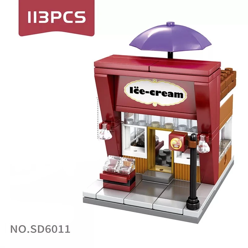 Mini Street Retail Store Architecture 3D Model Building Blocks Cola ...