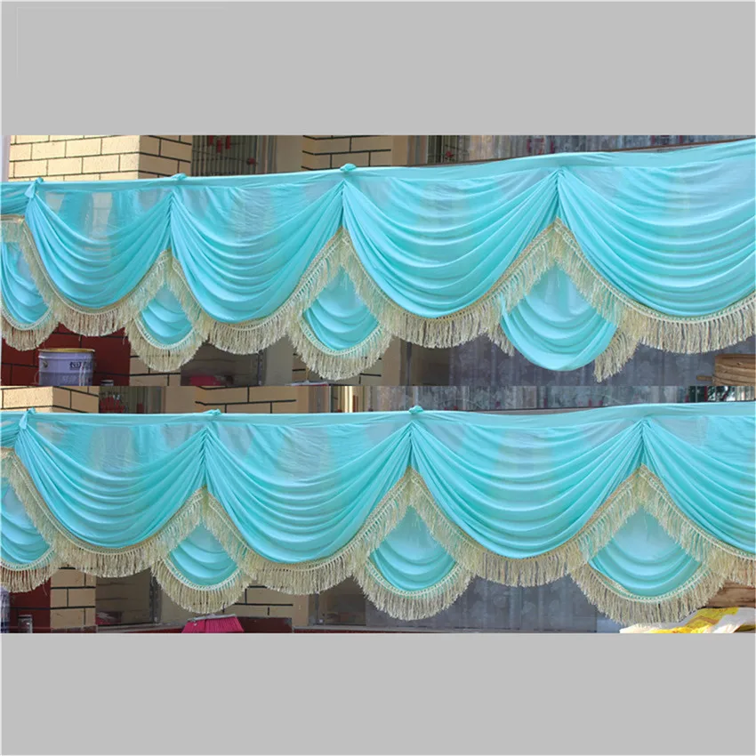 New luxury Tiffany Blue Ice Silk Swag for Wedding Backdrop Decoration ...
