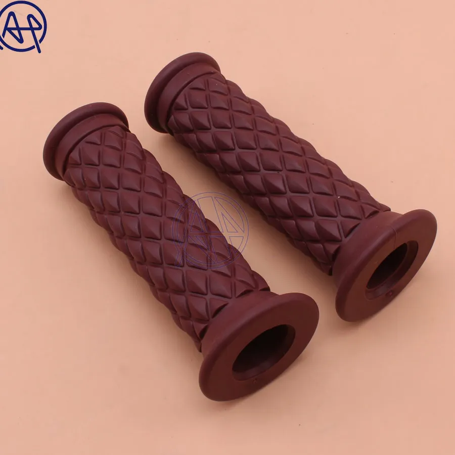 Motorcycle 7/8'' Retro Vintage Brown Hand Grip Handlebar Grips for ...