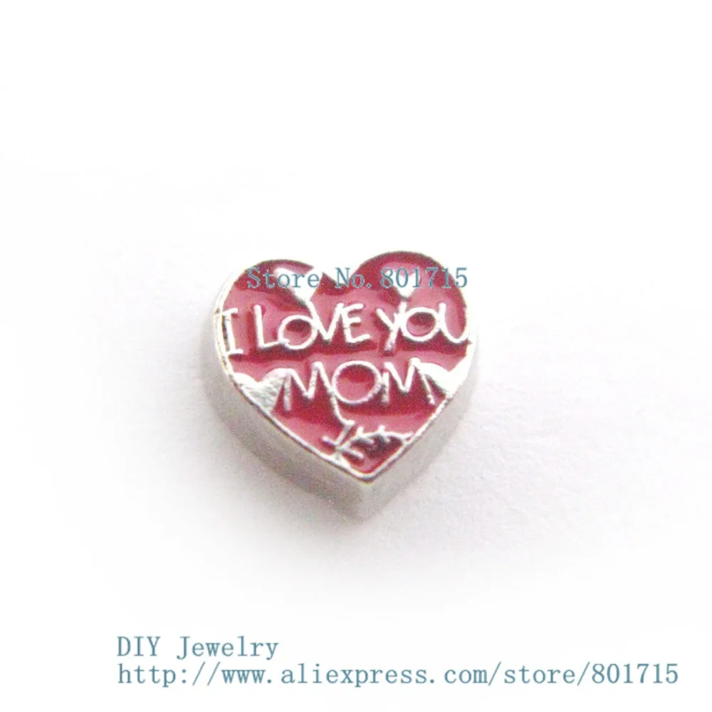 2016 New Styles ! FC1311 I love you mom Heart floating locket living ...
