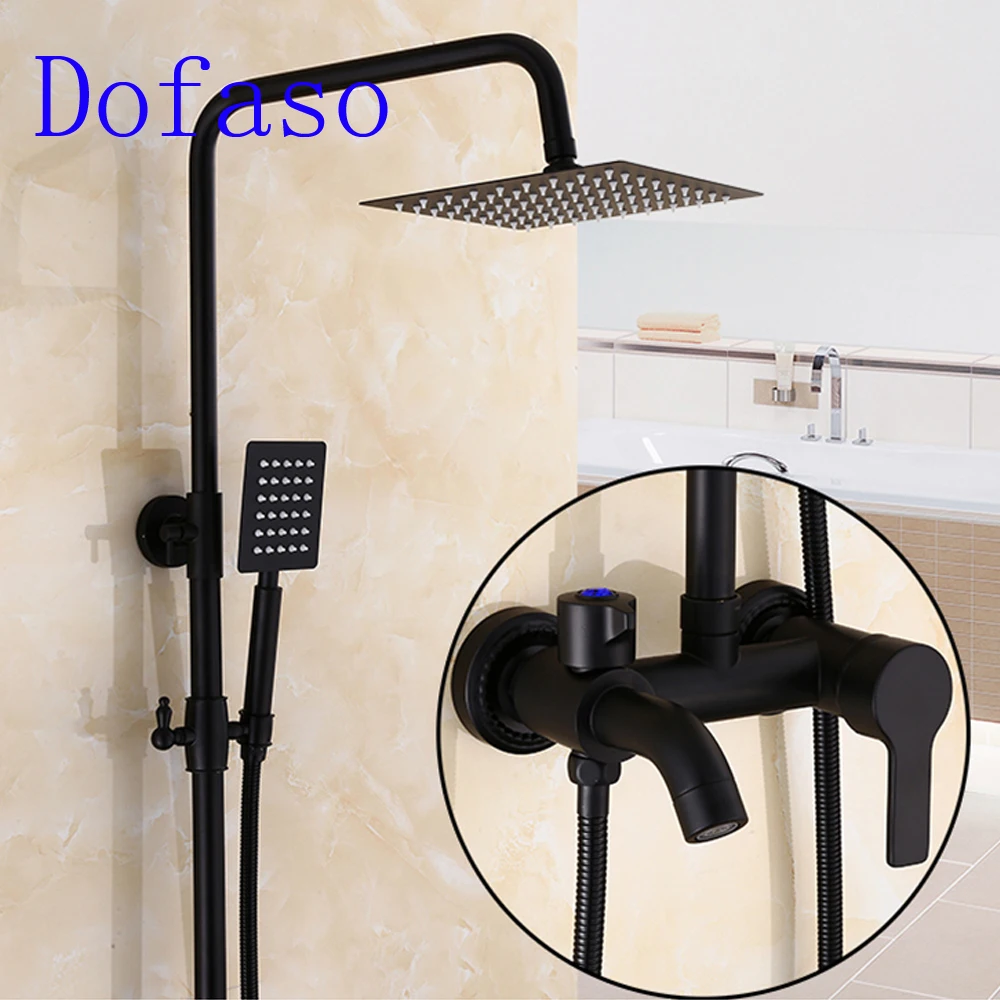 Dofaso antique Rubbed Bronze Black Shower Set Faucet matte black shower faucets retro oil black ...