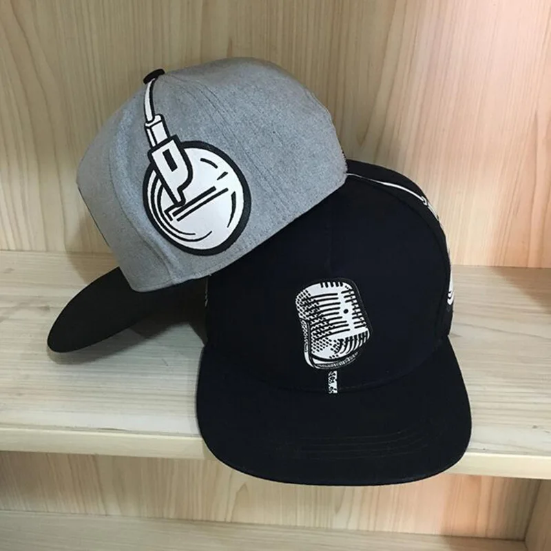 2017 New Classic 5 panels cotton snapback plastic patch mens flat brim ...