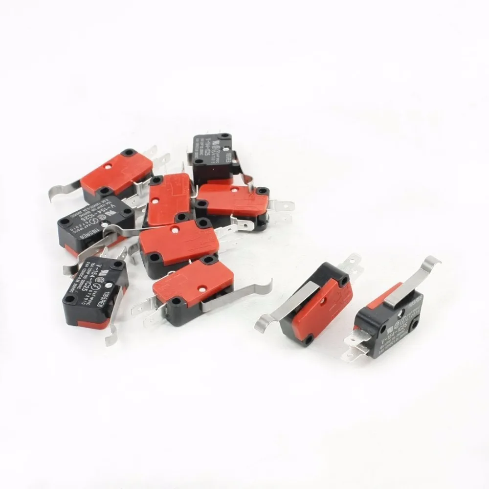 10 Pcs Micro R Hooked Lever Arm Limit Switch Spdt Normally Open/close V ...
