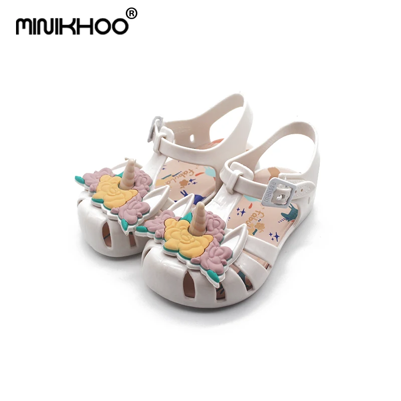 Mini Melissa Unicorn Flowers Cute Girls Jelly Sandals 2018 New Girls ...