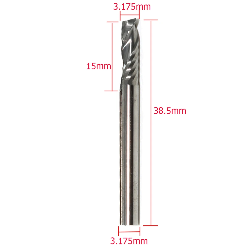 10pcs/Lot 15mm Single Flute Tungsten Carbide End Mills CNC Bits for ...