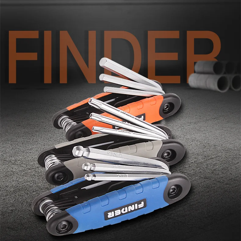Portable 8 in 1 Folding Torx Star Ball Hex Key Bit Screwdriver Wrench ...