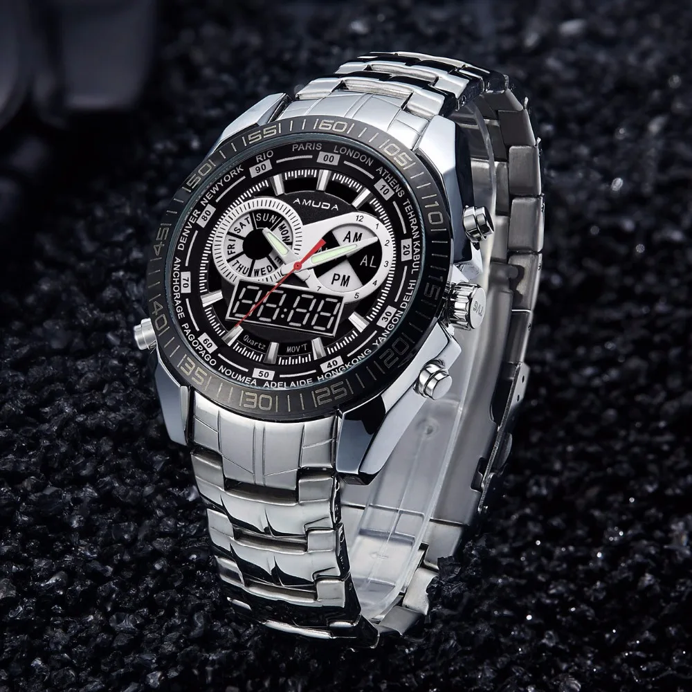 AMUDA Men Brand Quartz Wristwatches Fashion Sport Auto Date 30M ...