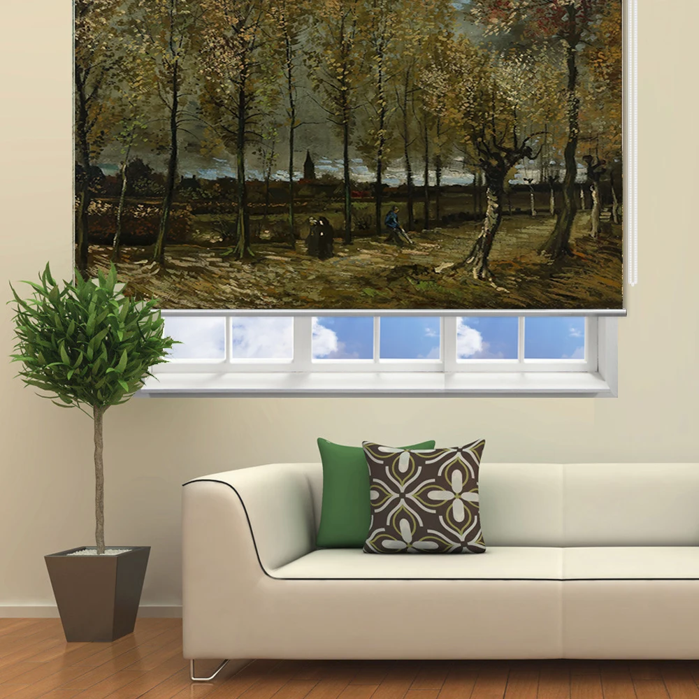 Momo Roller Blinds Warna Blackout Window Blinds Lukisan Tirai Roller ...