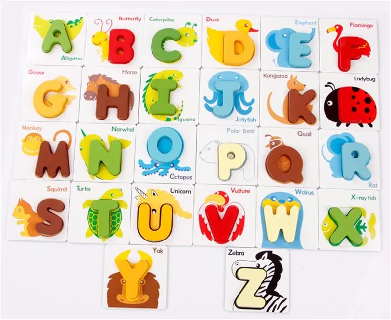 New Wooden Early Education Baby Preschool Learning Abc Alphabet Letter ...