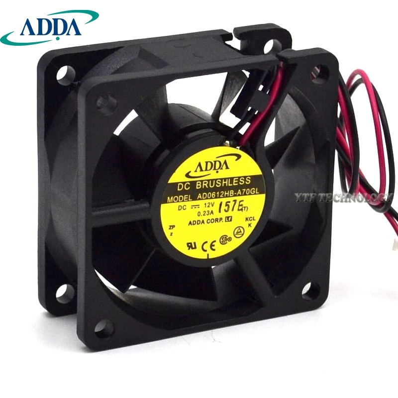 ADDA AD0612HB A70GL 60mm 6025 듀얼 볼 베어링 냉각 팬 12V 0.23A 2 라인|cooling fan 12v|fan 12vcooling fan ...