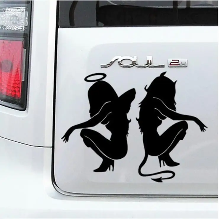 Aliauto Angels And Demons Sexy Personality Car Stickers Decoration For
