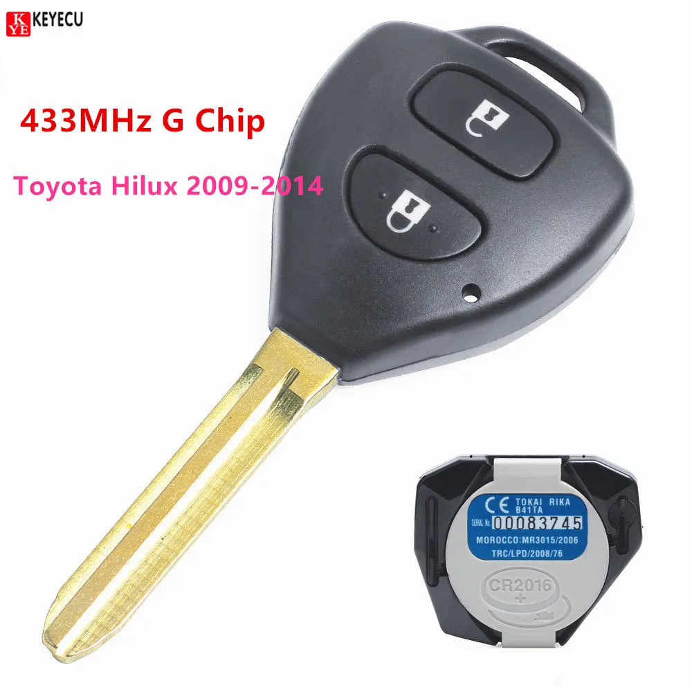 Keyecu 2 Button 433MHz + G Chip Genuine Replacement Remote Car Key Fob ...