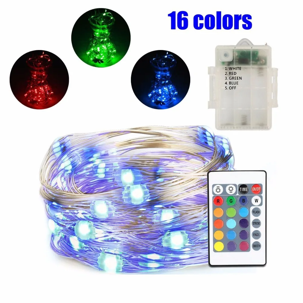LED String Lights, Battery Powered Multi Color Changing String Light ...