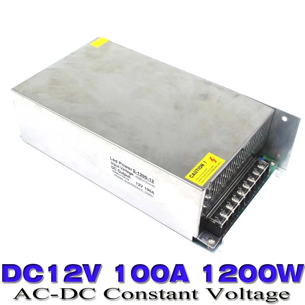Power supply dc 12v 100A 1200w ac dc converter led driver 220V AC DC12V ...