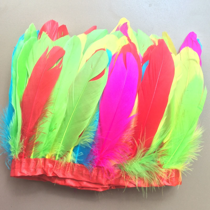 10 yards/lot 15 20cm colorful Goose feather trims Geese feather ribbons ...