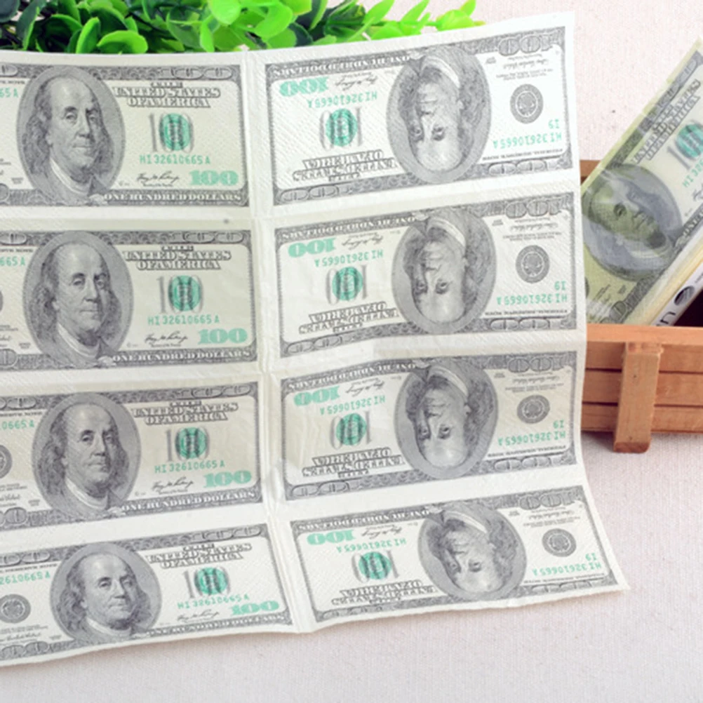 9 pcs Personalized dollar Paper Napkin Festive & Party Tissue Napkins ...