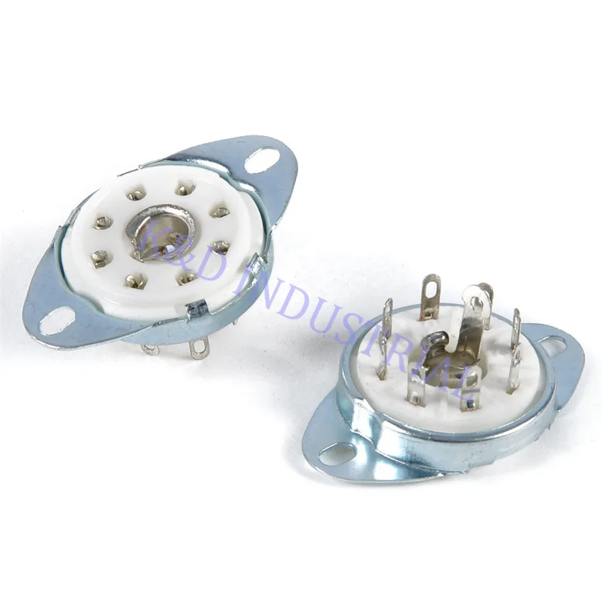 2pcs 8pin Octal Ceramic Loctal Tube Socket 5B254 1LA6 B8G Base Chassis ...