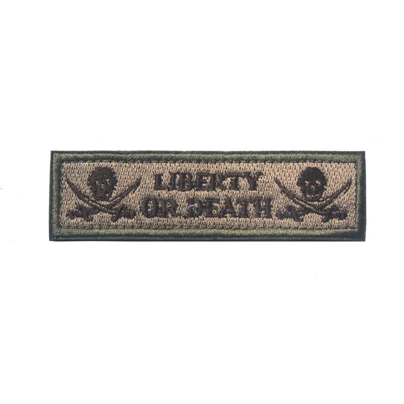 Embroidered Patch Liberty Or Death Skull Tactical Morale Patch Tactical ...