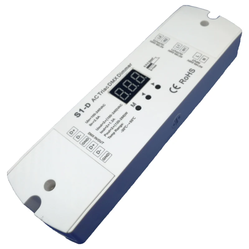 New AC Triac DMX Dimmer;Input voltage:AC 100 240V; voltage Output: 2 x ...