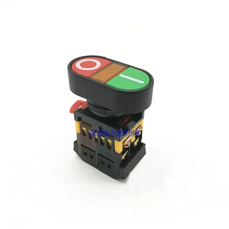 22mm Diameter Mount ON OFF 2 Buttons Push Button Switch with Indicate ...