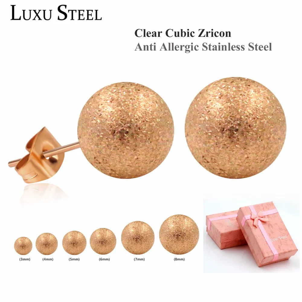 LUXUSTEEL-6-Pairs-Box-Earrings-Sets-Stainless-Steel-Mixed-Size-Frosted ...