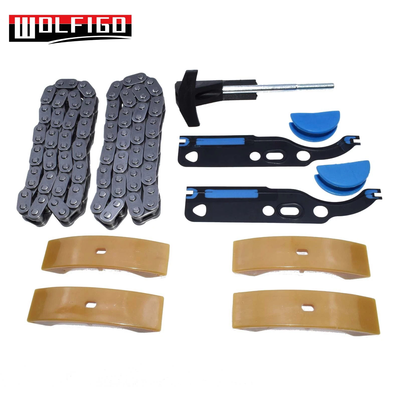 WOLFIGO-New-Timing-Chain-Tensioners-Pads-Holder-Chains-Gaskets-Set-For ...