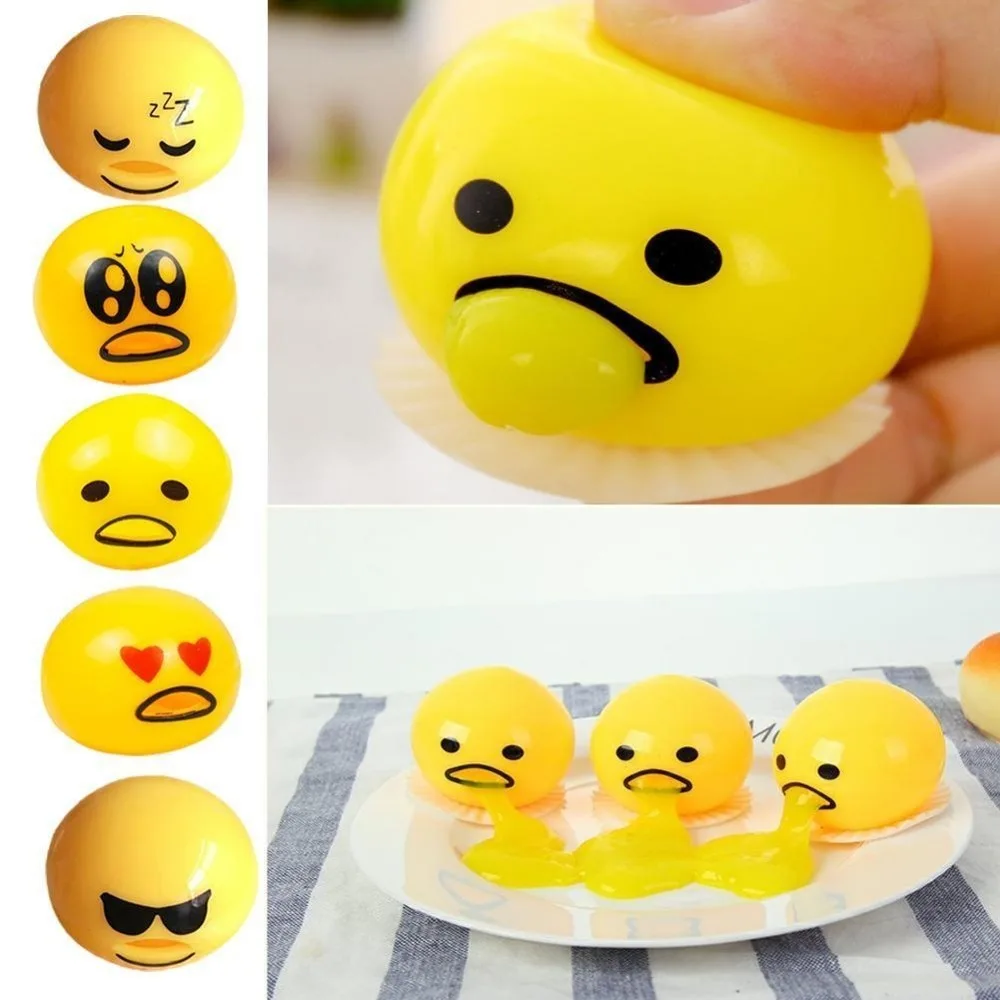 2018 Vomiting Egg Anti Stress Toy Yolk Vomit Squeezed Slime Creative ...